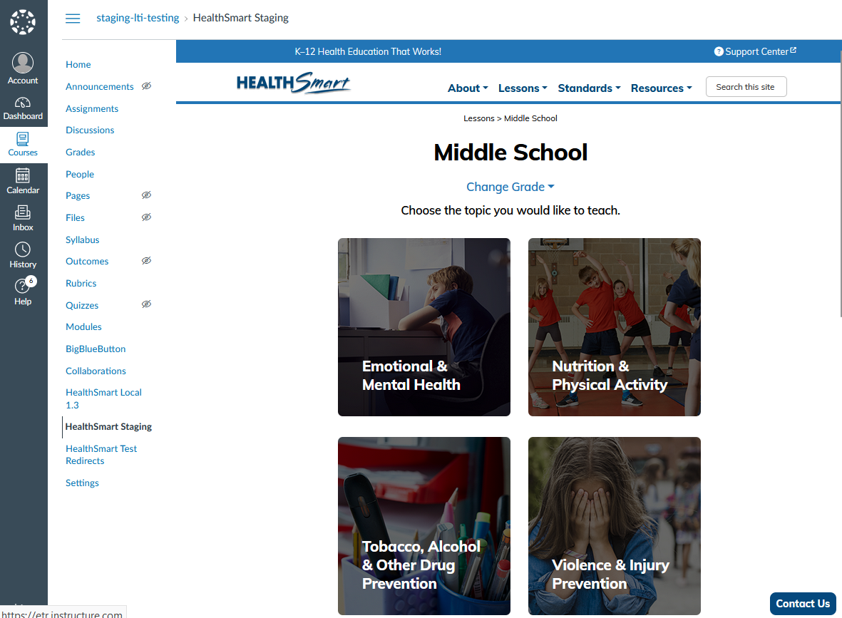 Teacher Guide: How to use HealthSmart with Canvas