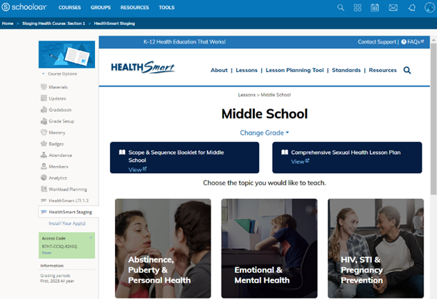 Teacher Guide: How to use HealthSmart with Schoology