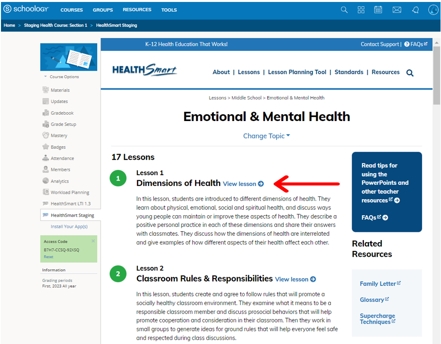Teacher Guide: How to use HealthSmart with Schoology