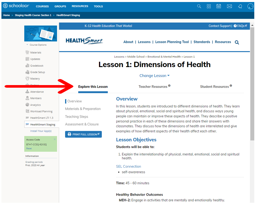Teacher Guide: How to use HealthSmart with Schoology