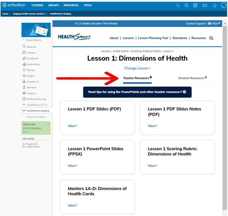 Teacher Guide: How to use HealthSmart with Schoology
