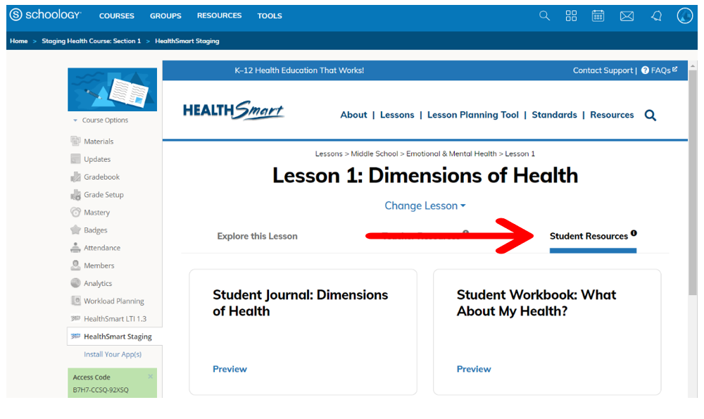 Teacher Guide: How to use HealthSmart with Schoology
