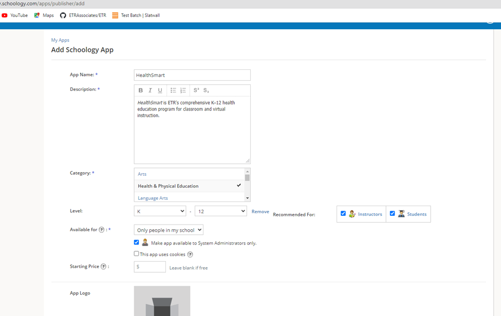 Admin Guide: Configuration for Schoology